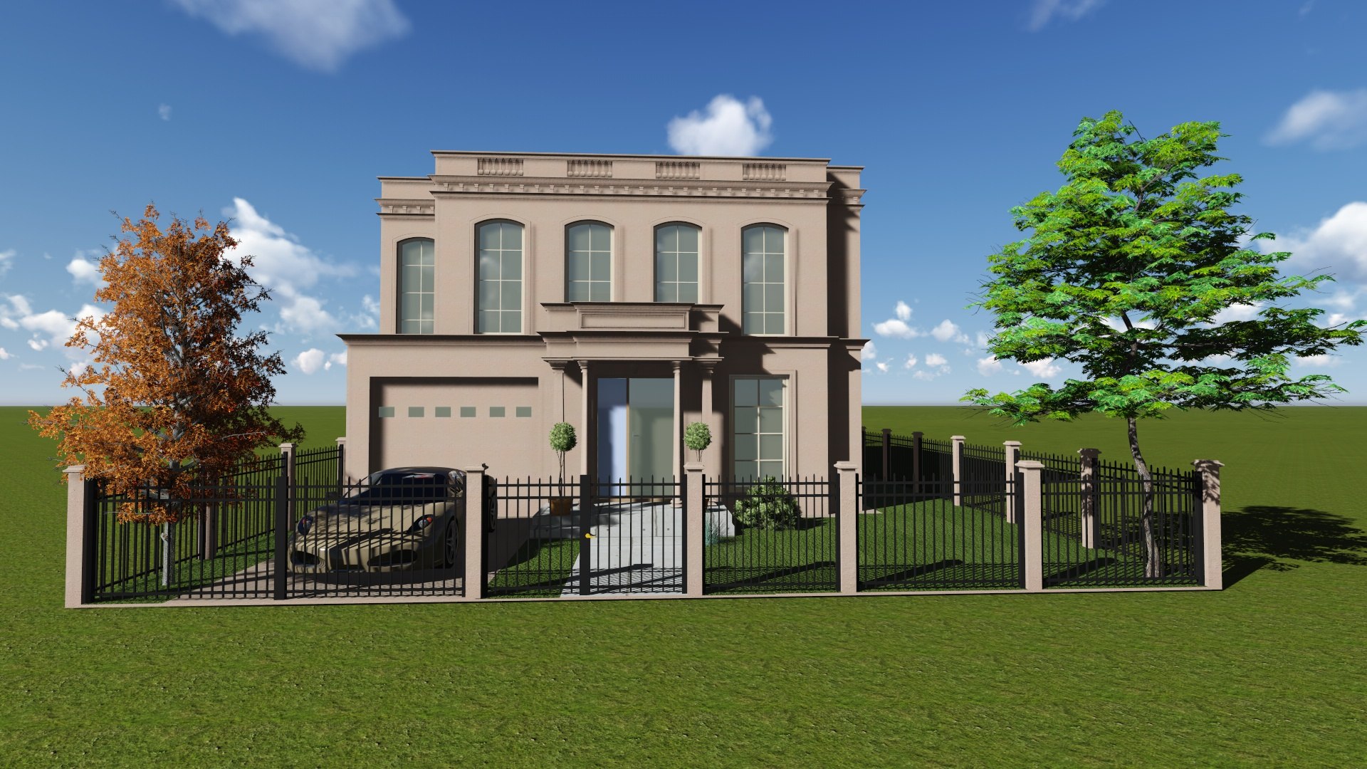 residential house classical elements 3d model