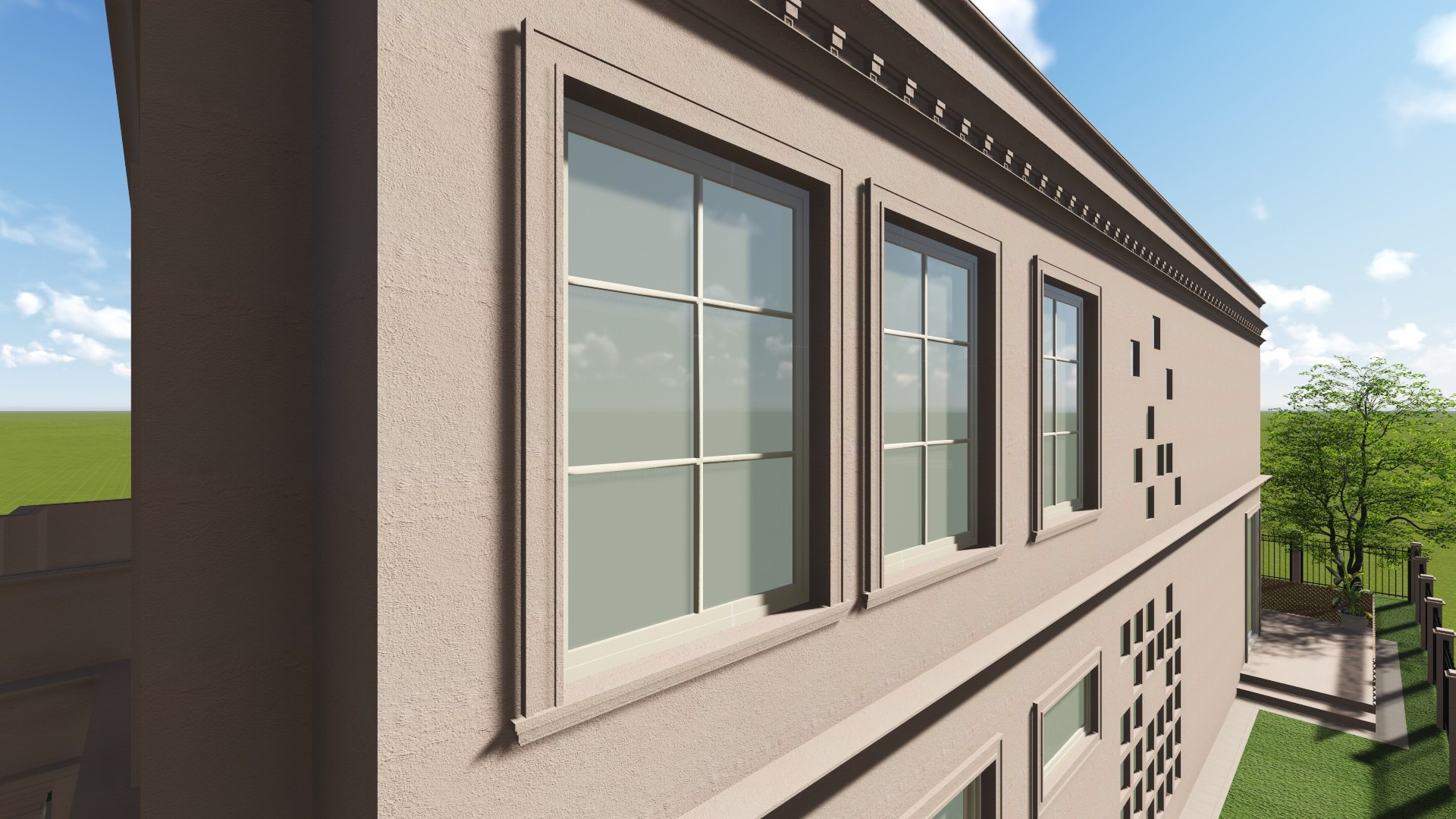 residential house classical elements 3d model