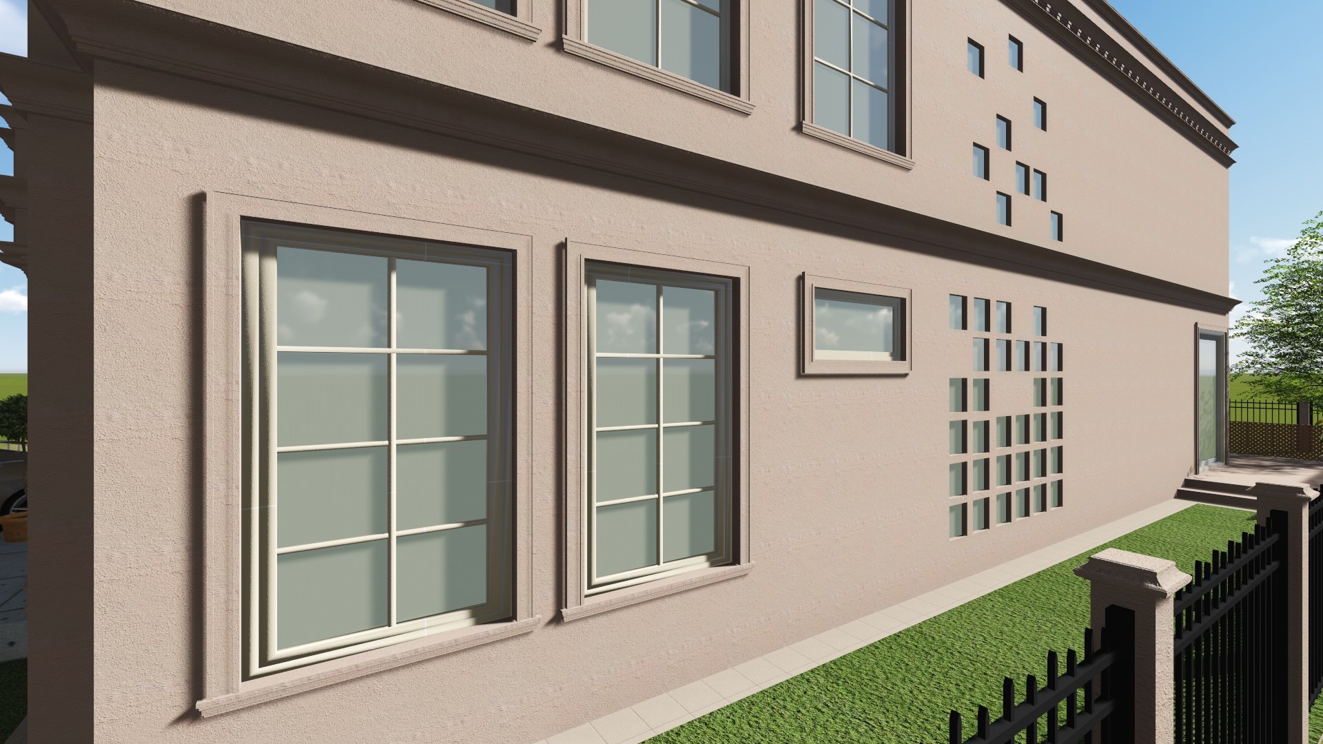 residential house classical elements 3d model