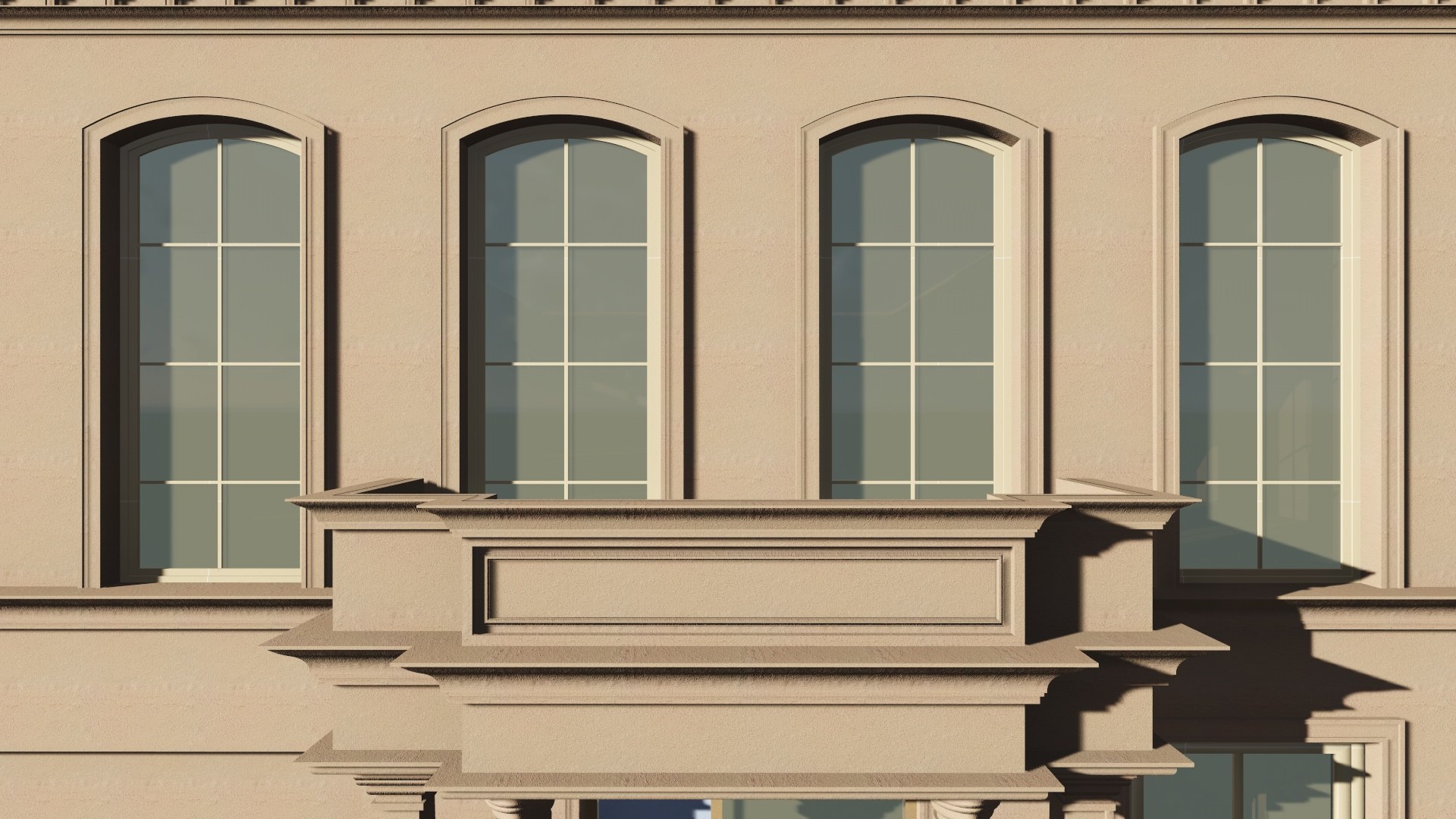 Residential House Classical Elements 3d Model