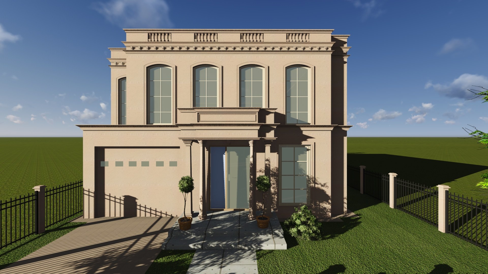 Residential House Classical Elements 3d Model