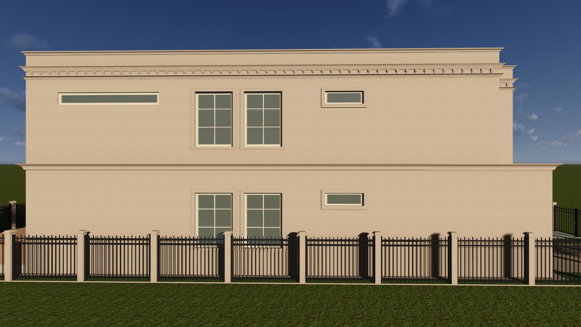 Residential House Classical Elements 3d Model