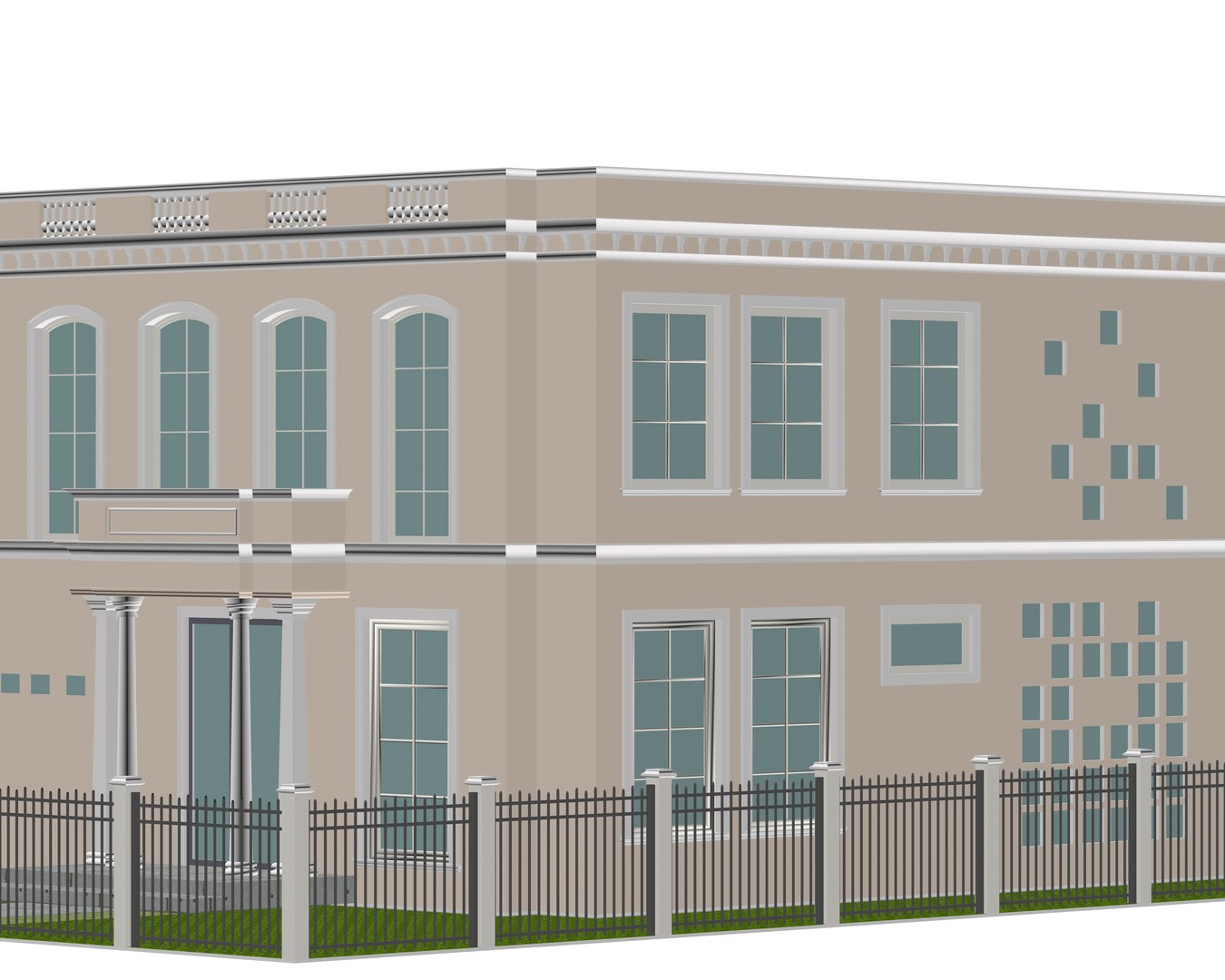residential house classical elements 3d model