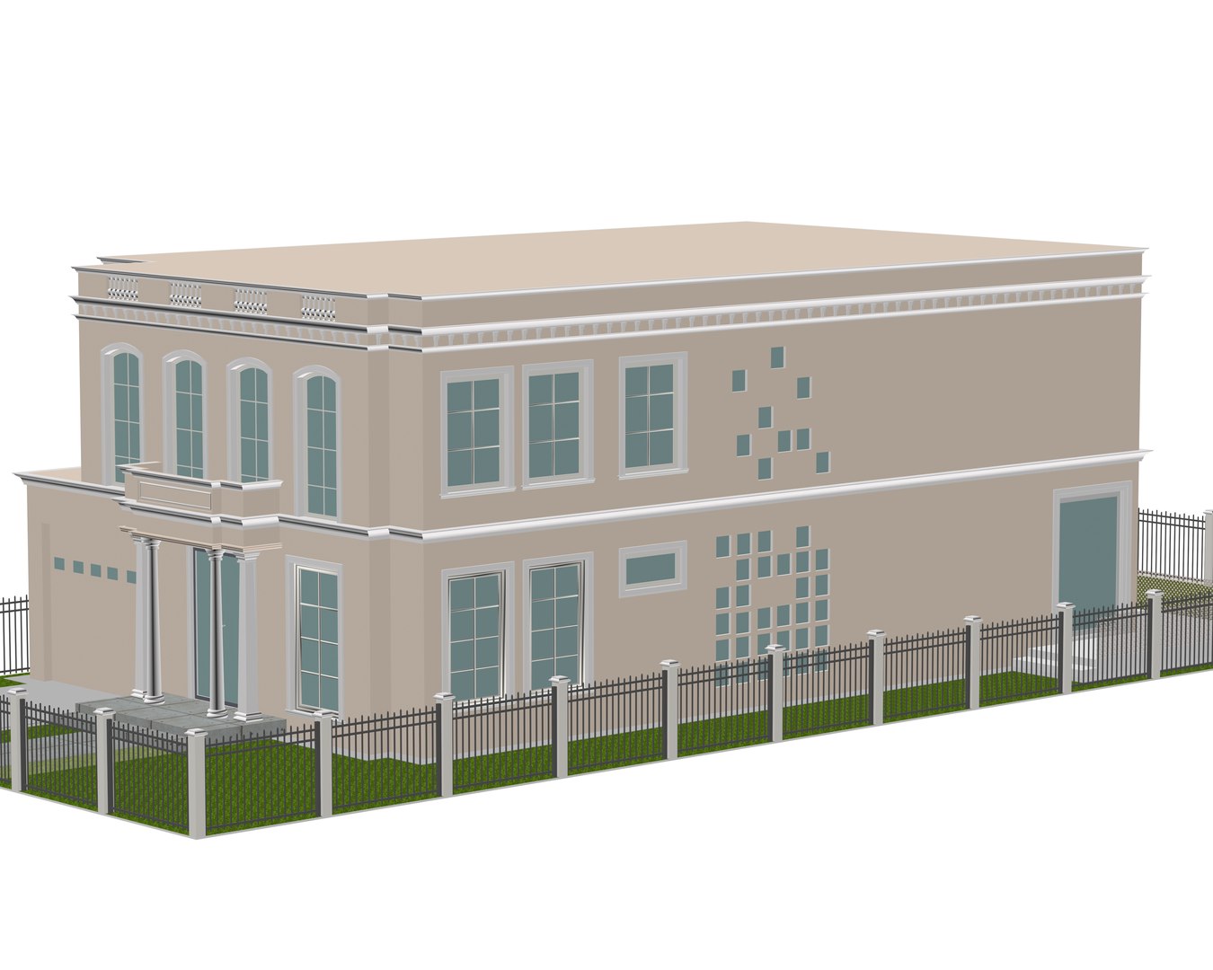 residential house classical elements 3d model