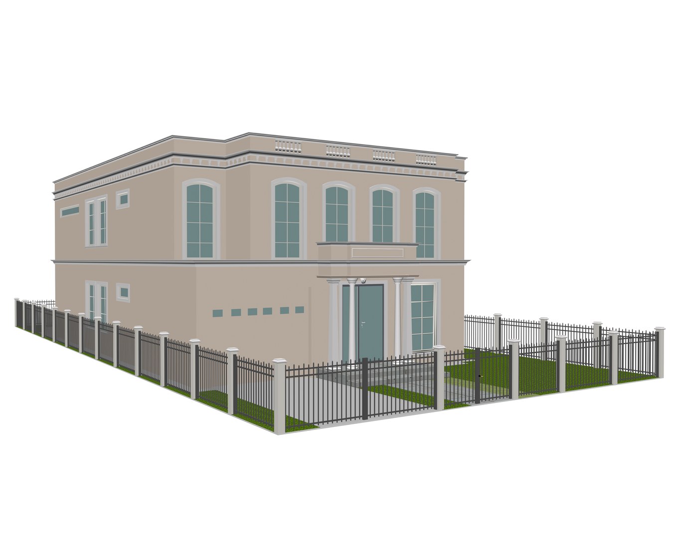 residential house classical elements 3d model