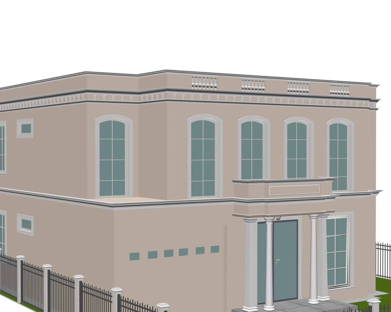 residential house classical elements 3d model