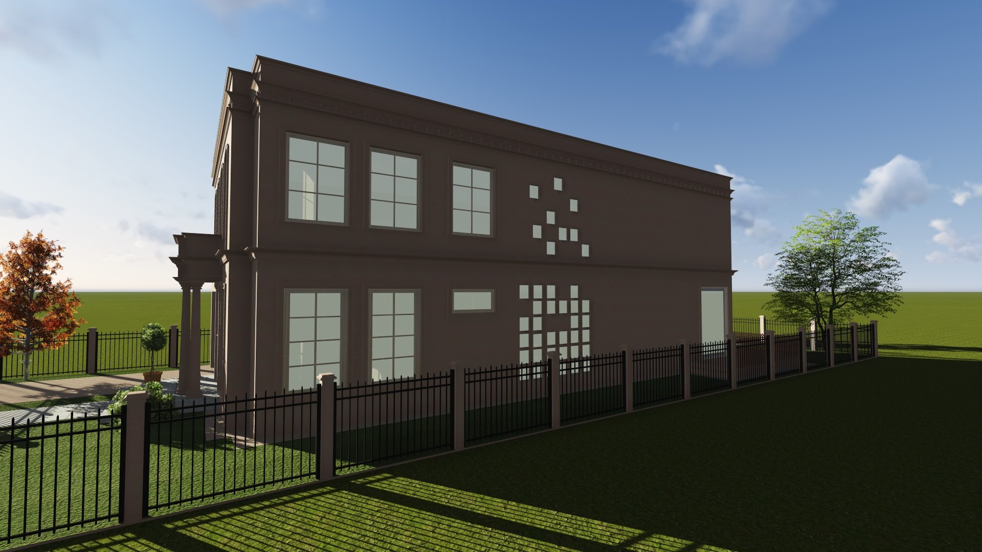 residential house classical elements 3d model