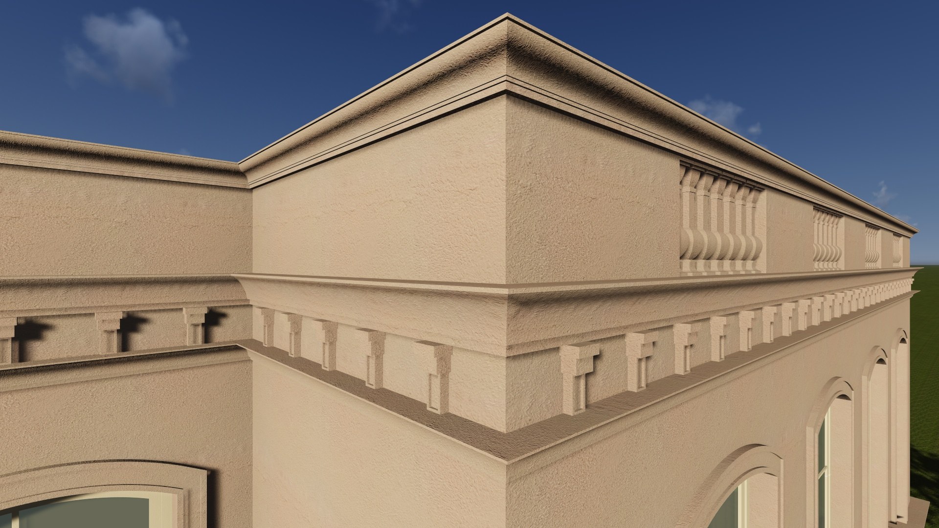 Residential House Classical Elements 3d Model