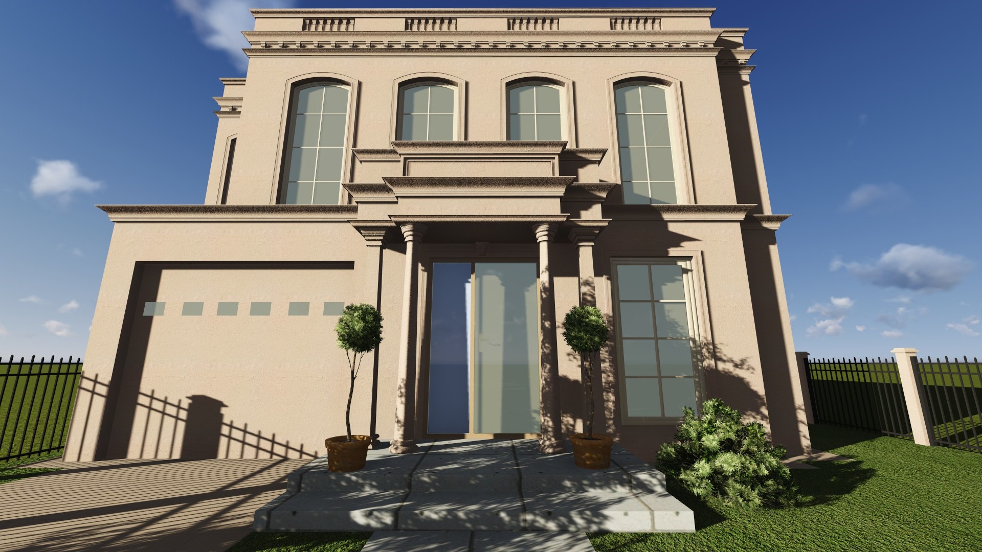 Residential House Classical Elements 3d Model