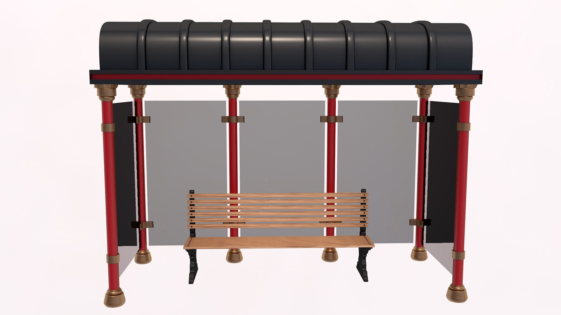 3D Classic Bus Stop - TurboSquid 1750833