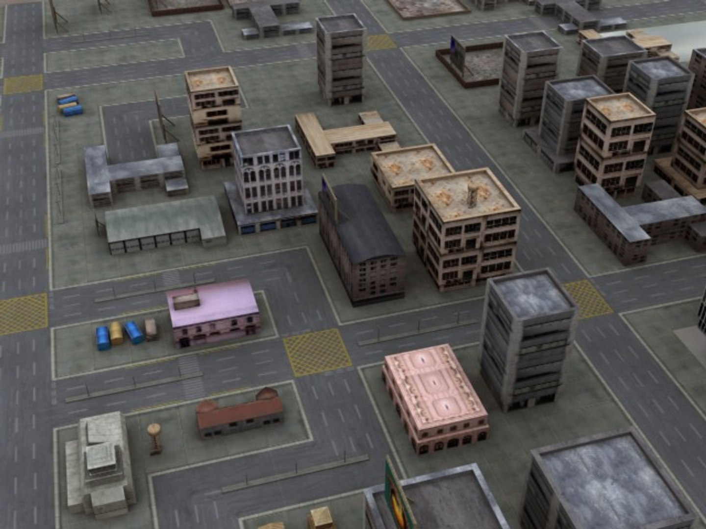 Low-poly Urban Environment Road Street 3d Model