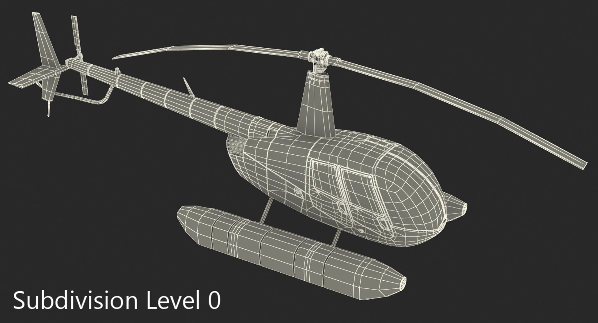 helicopter robinson r44 floats 3d model