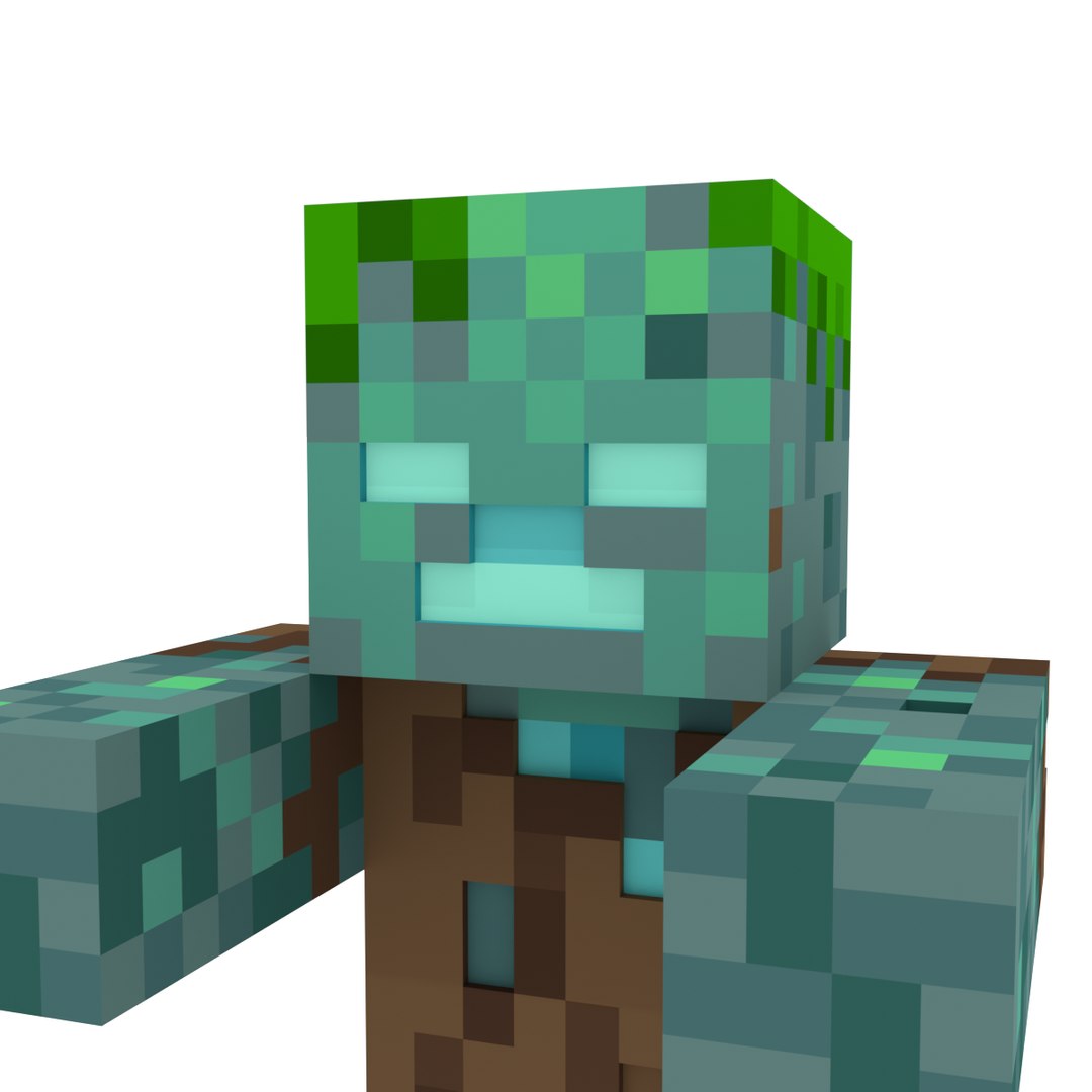 3D Minecraft Drowned - TurboSquid 1505786
