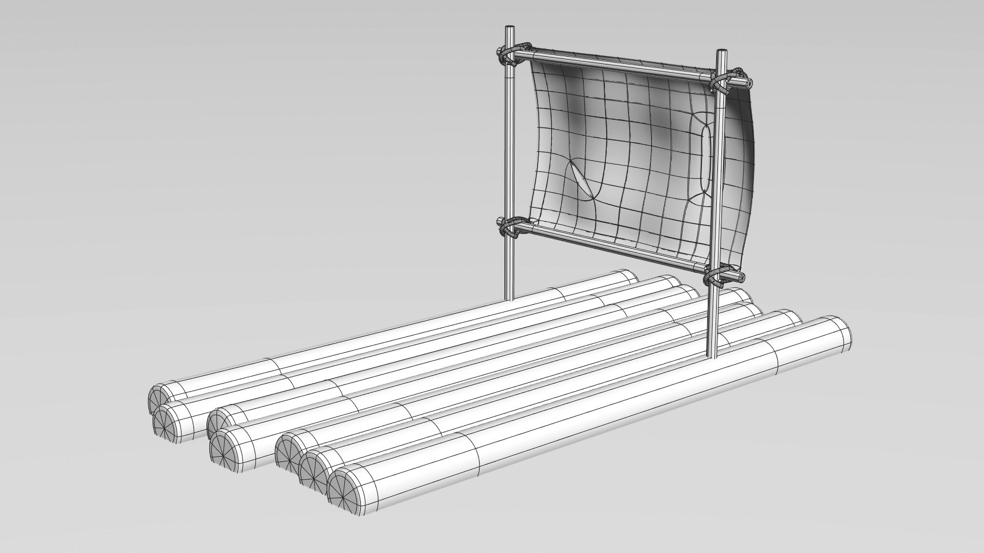 3D Wooden Raft - TurboSquid 1641940