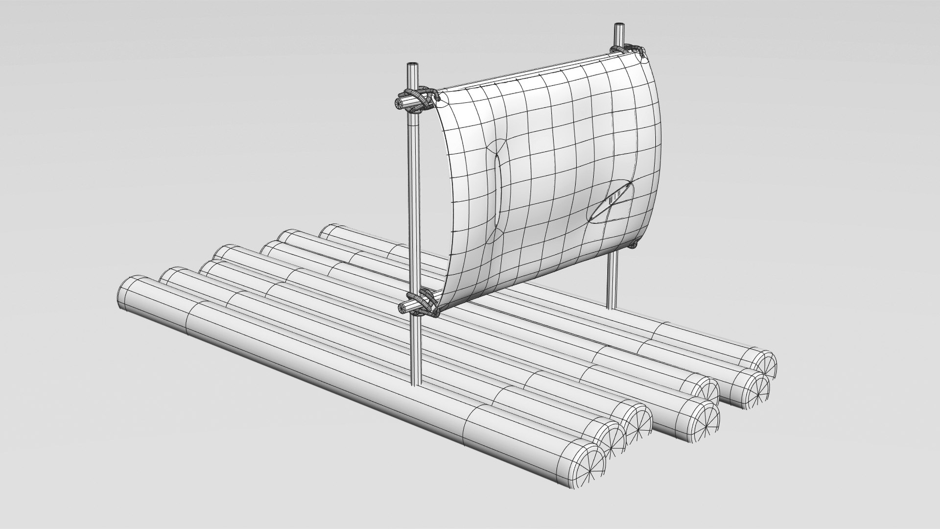3D Wooden Raft - TurboSquid 1641940
