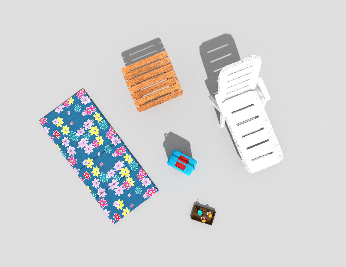 Pack 5 Beach Props 3ds