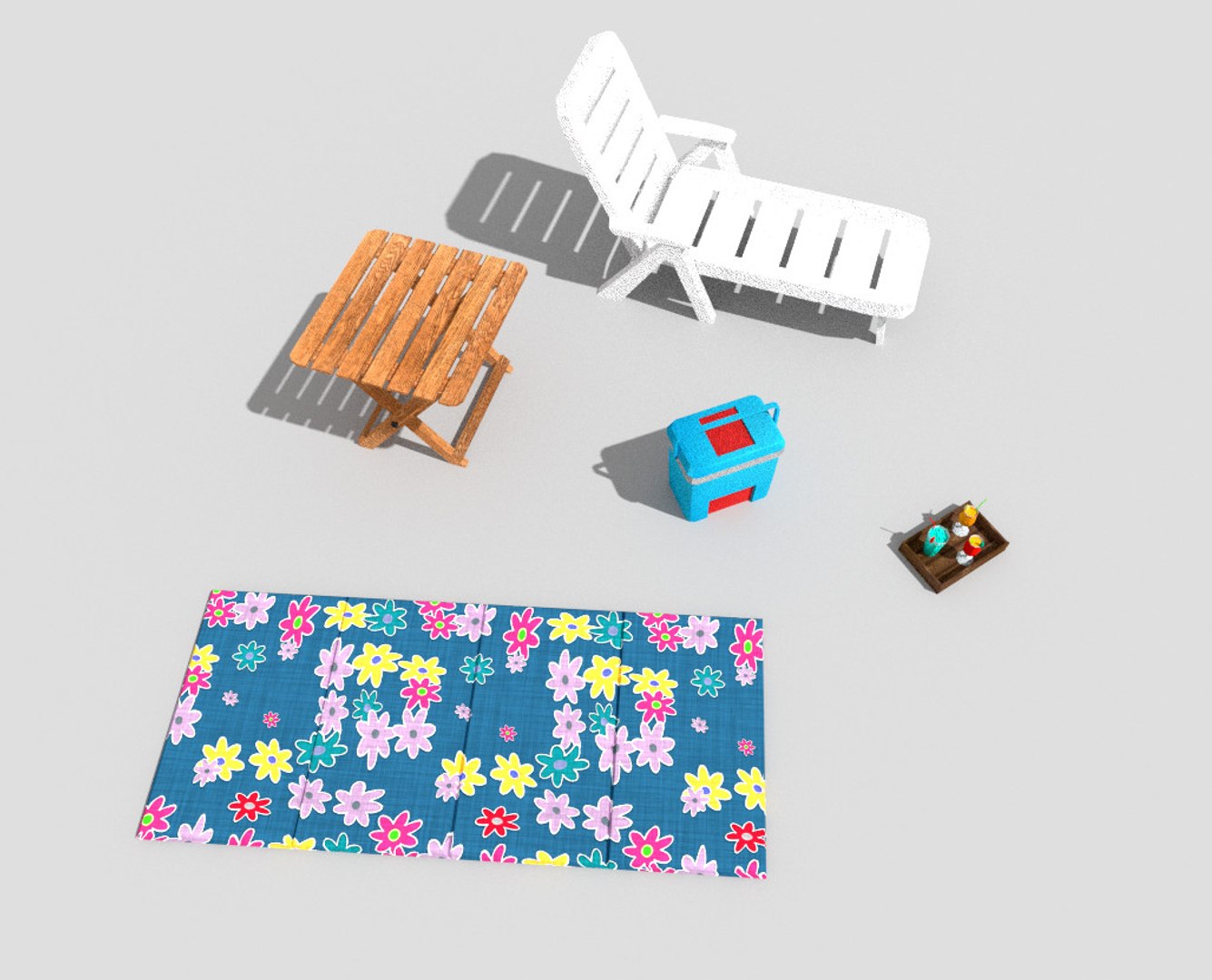 Pack 5 Beach Props 3ds