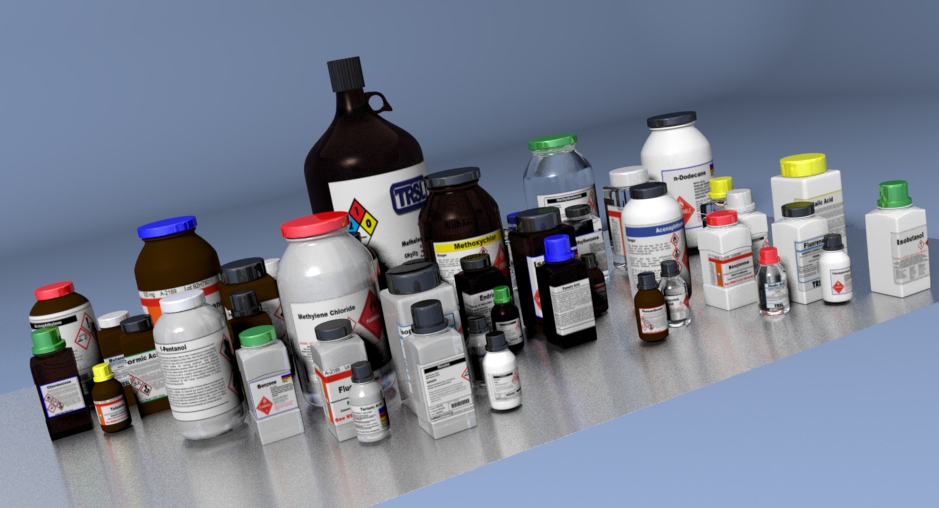 Chemical Bottles 3D - TurboSquid 1284304