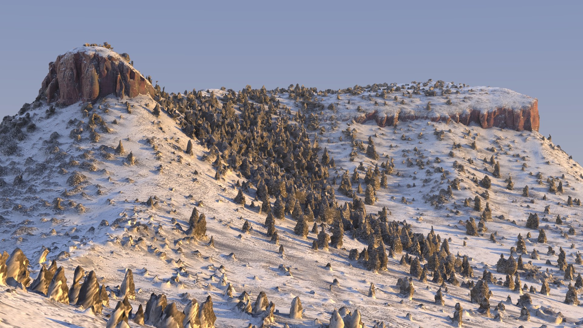 Snowy Cliff 3D Model - TurboSquid 2067268