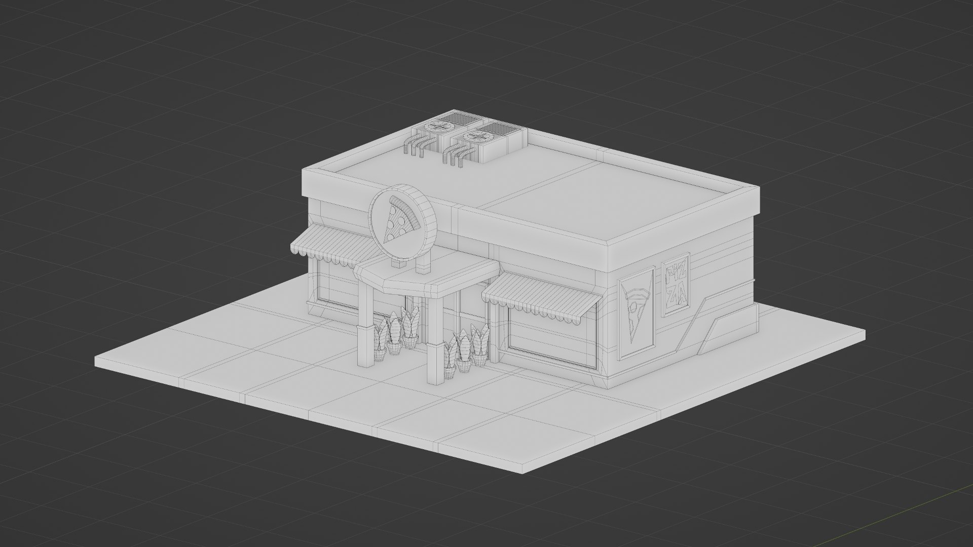 Low Poly Pizzeria-Pizza Place 3D - TurboSquid 2147507