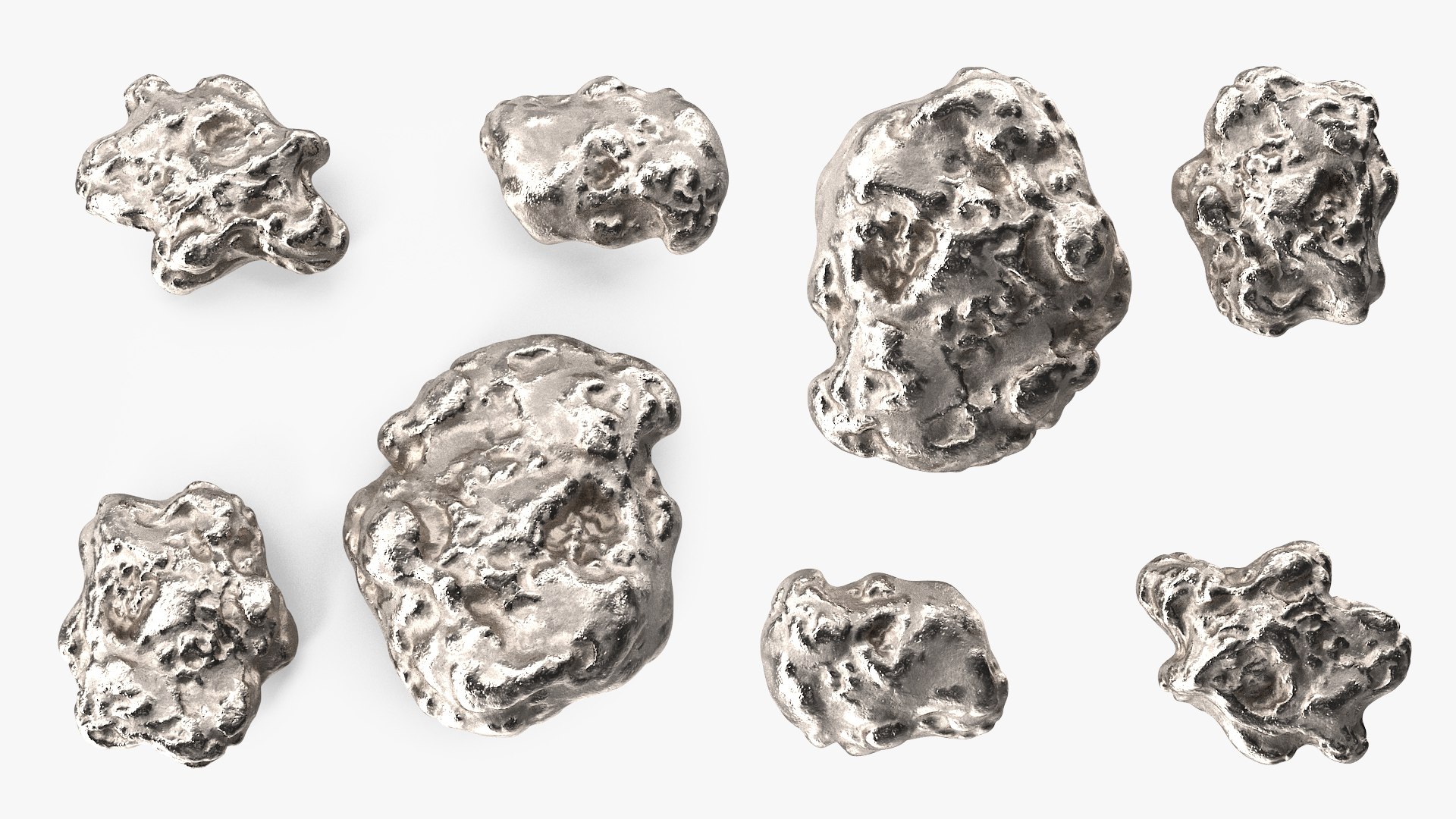 3D Metallic Silver Big Minerals model - TurboSquid 1764288