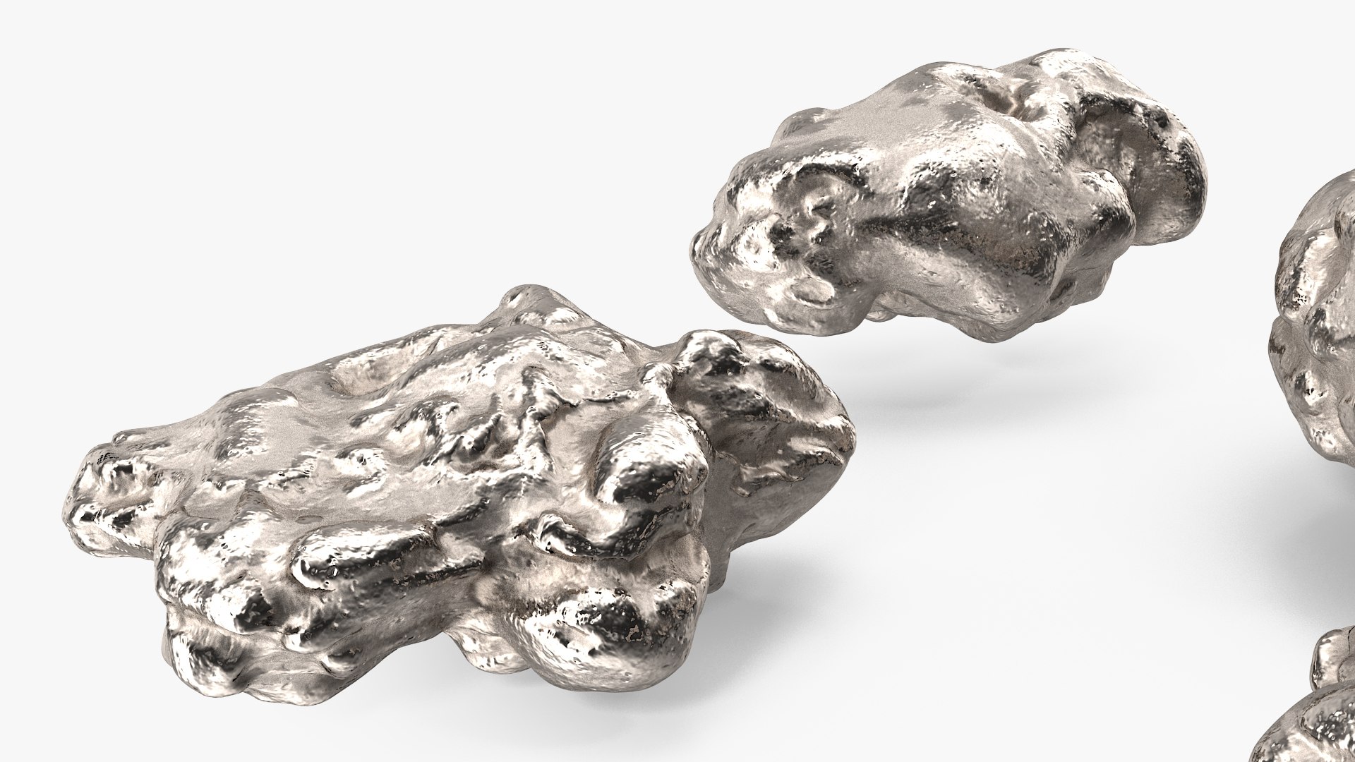3D Metallic Silver Big Minerals model - TurboSquid 1764288