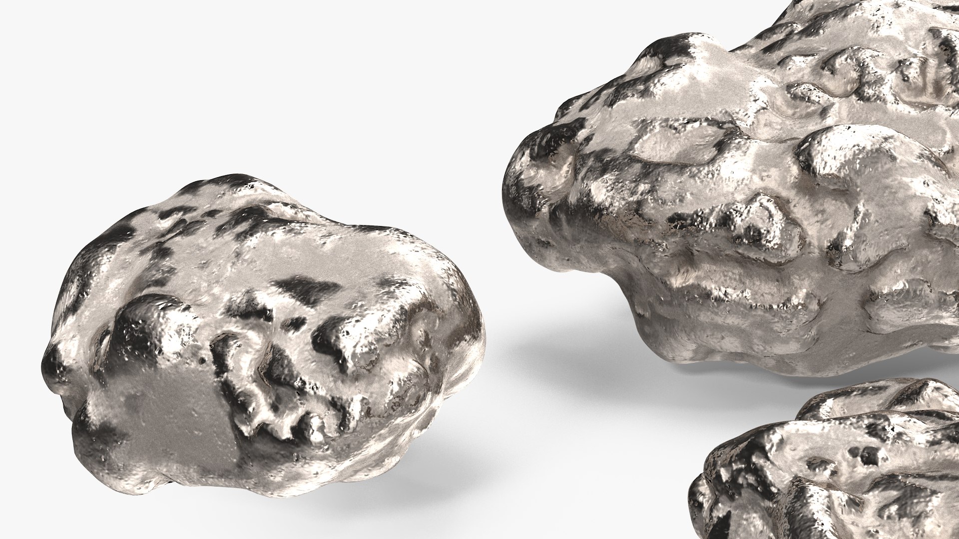 3D Metallic Silver Big Minerals model - TurboSquid 1764288