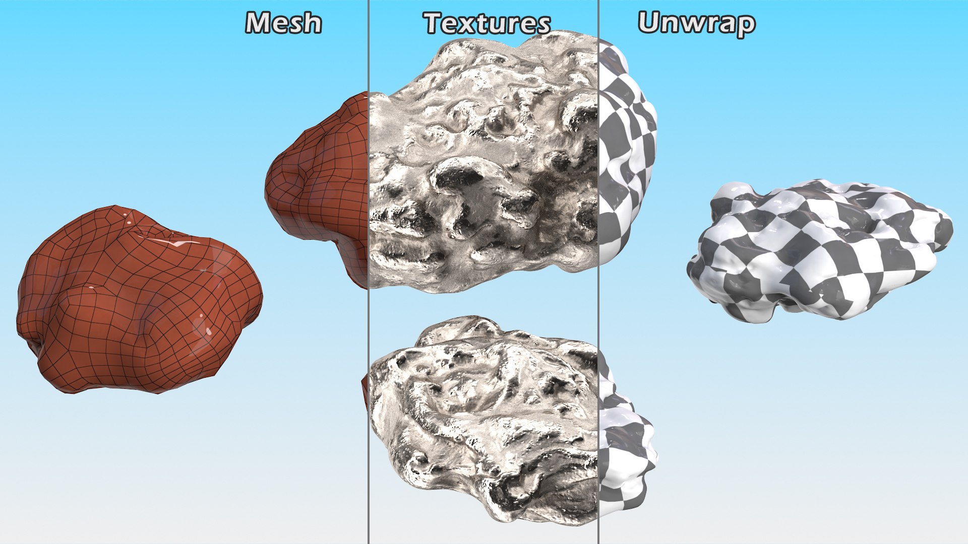 3D Metallic Silver Big Minerals model - TurboSquid 1764288