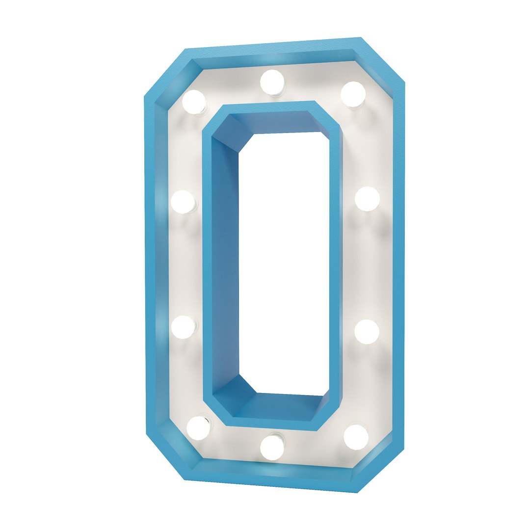 Marquee number zero led glow sign 3dmodel 3D - TurboSquid 1973022