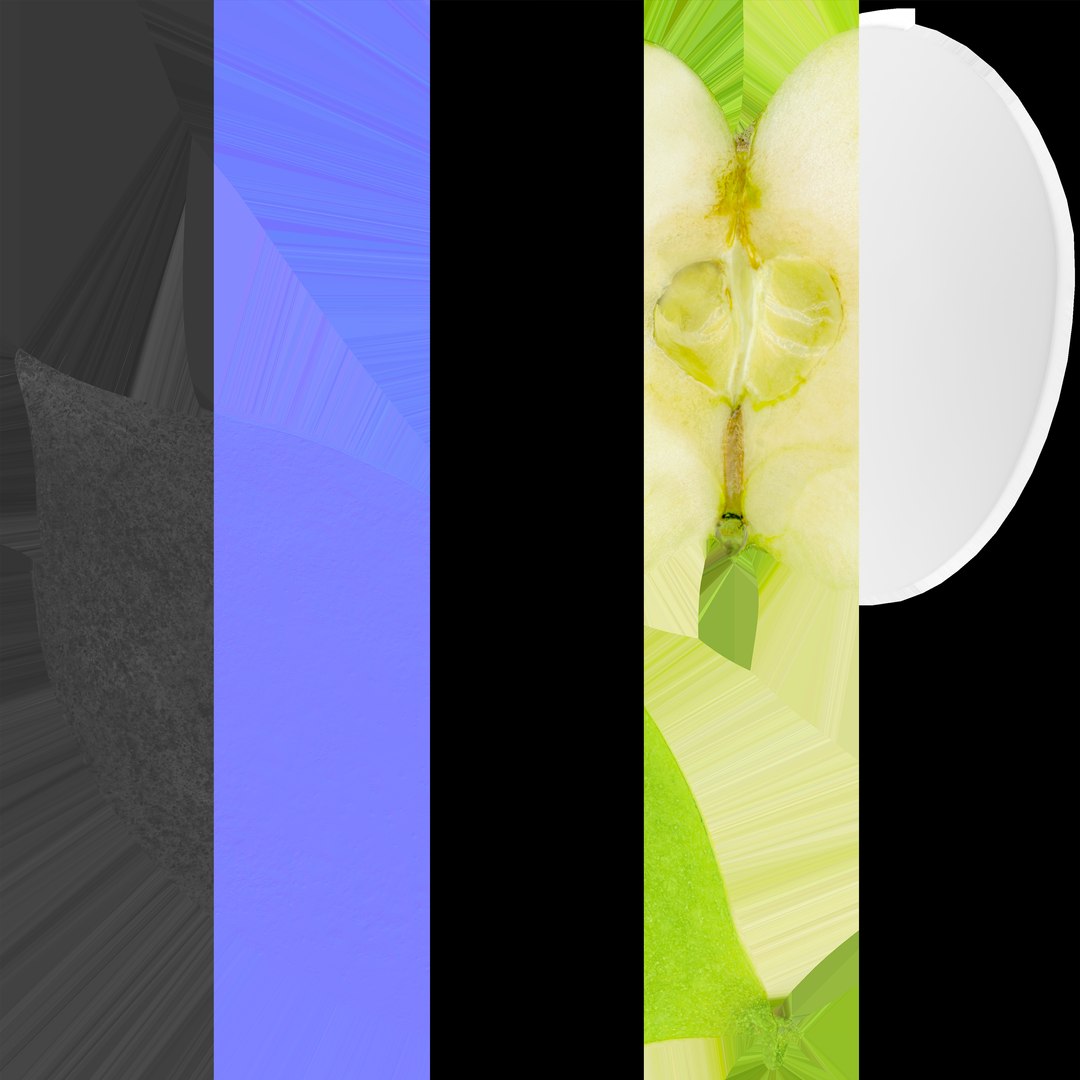 Prop 20 Green Apple Wedge 3D Model - TurboSquid 2147005