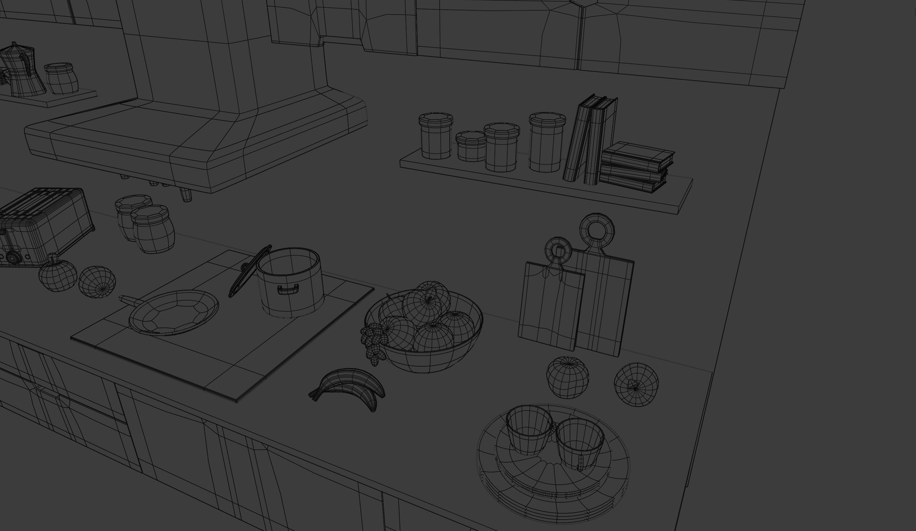 3D Kitchen Low-poly Model - TurboSquid 1884676