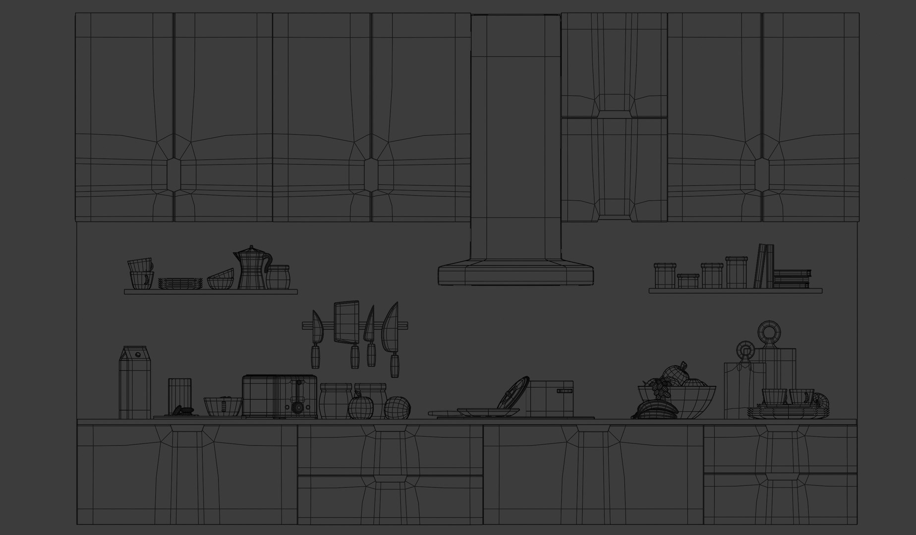 3D Kitchen Low-poly Model - TurboSquid 1884676