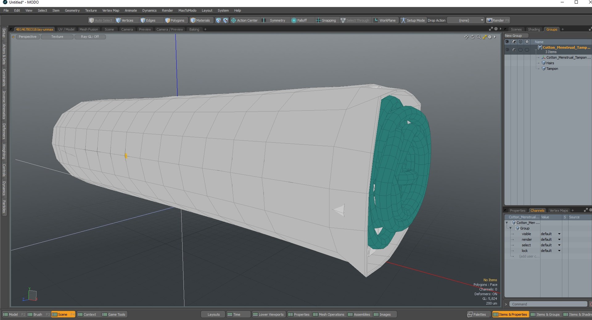 3D model Cotton Menstrual Tampon OB Packed - TurboSquid 2167640