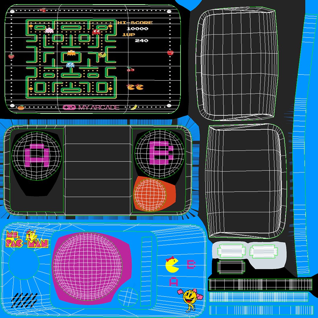 3D Pacman Arcade Pocket Computer Low-poly PBR - TurboSquid 2127679