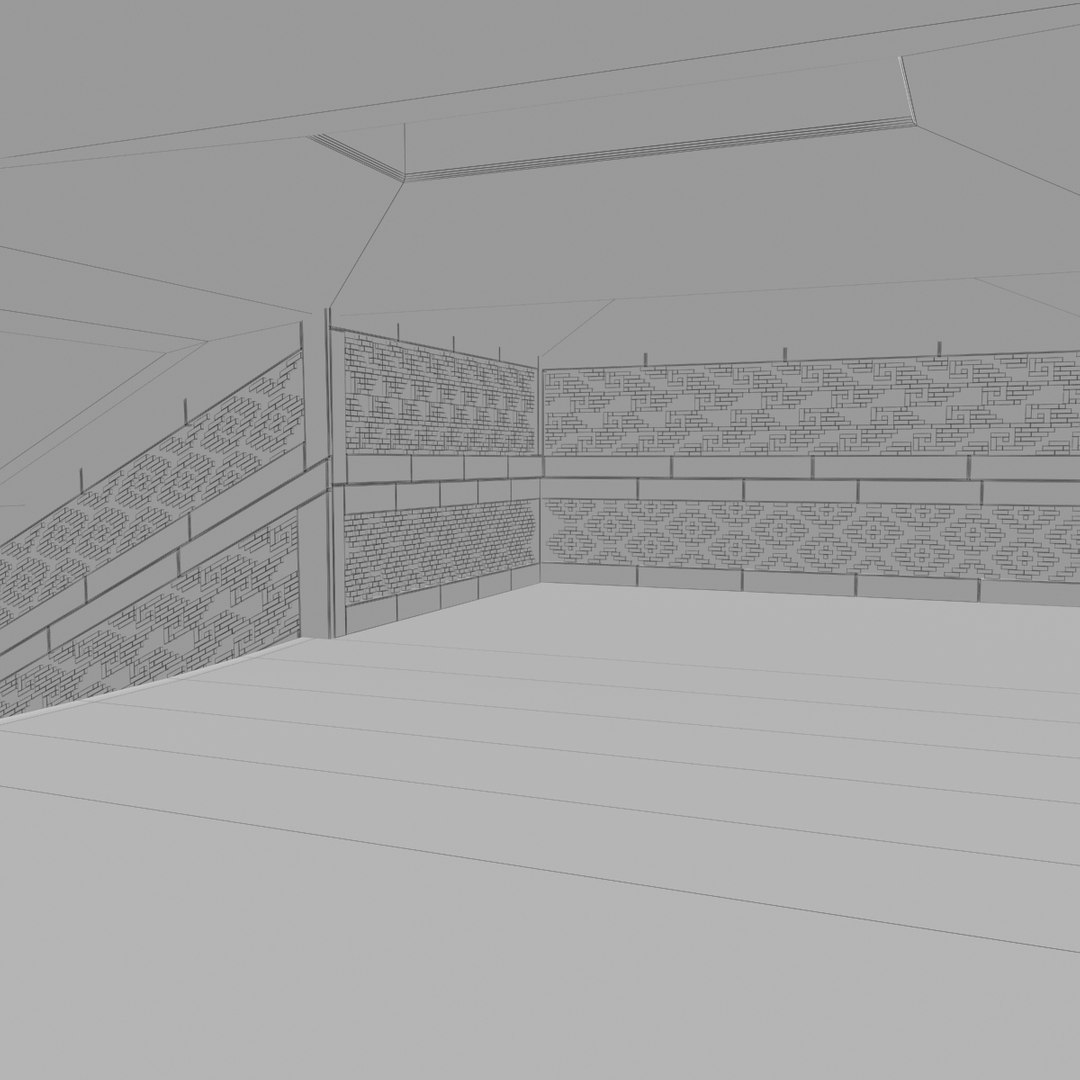 3d aztec temple room interior