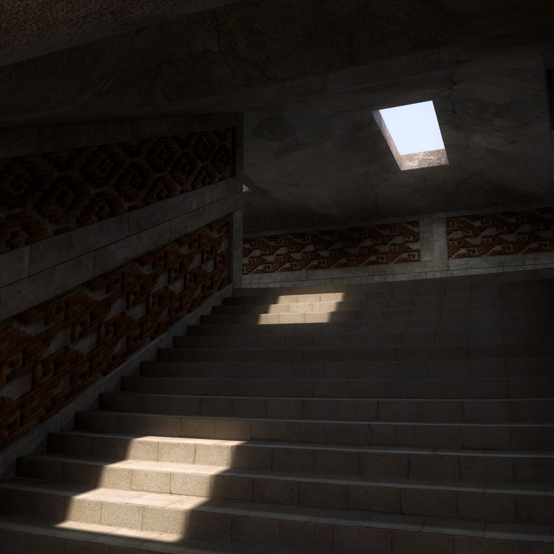 3d Aztec Temple Room Interior