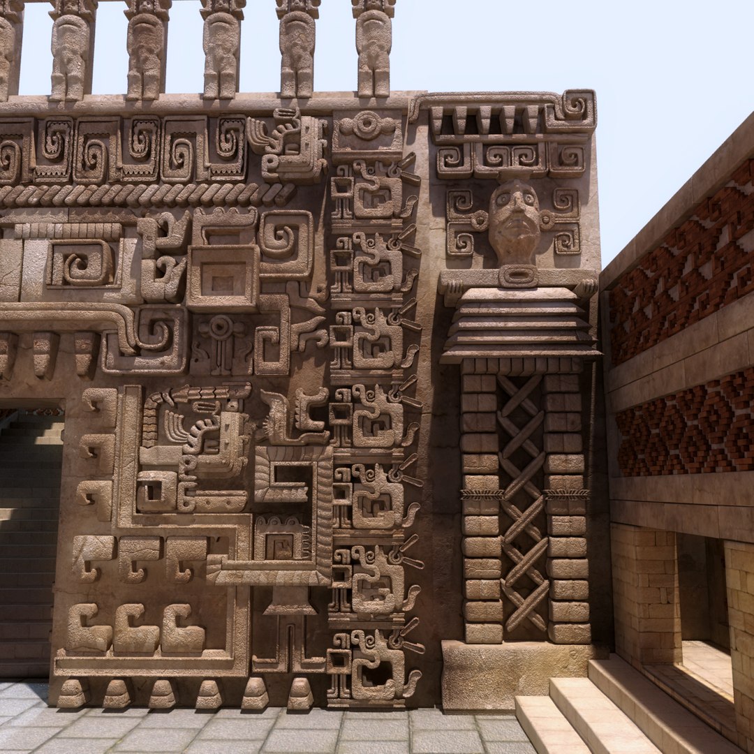 3d Aztec Temple Room Interior