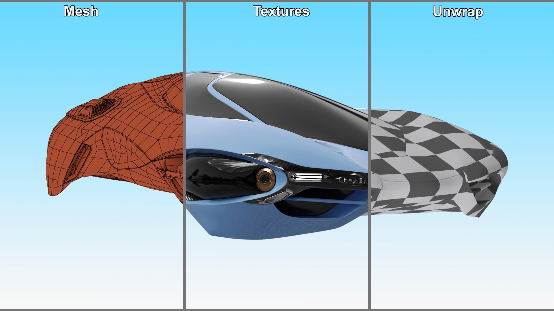 Futuristic Flying Car Blue 3D Model - TurboSquid 2349693