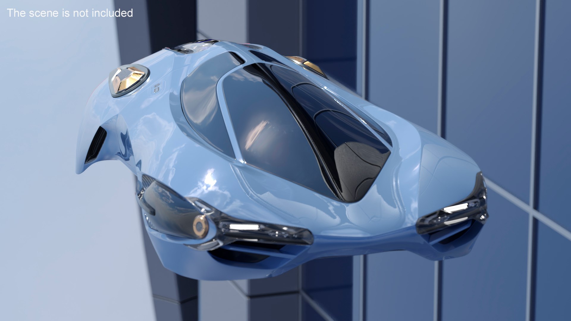 Futuristic Flying Car Blue 3D Model - TurboSquid 2349693