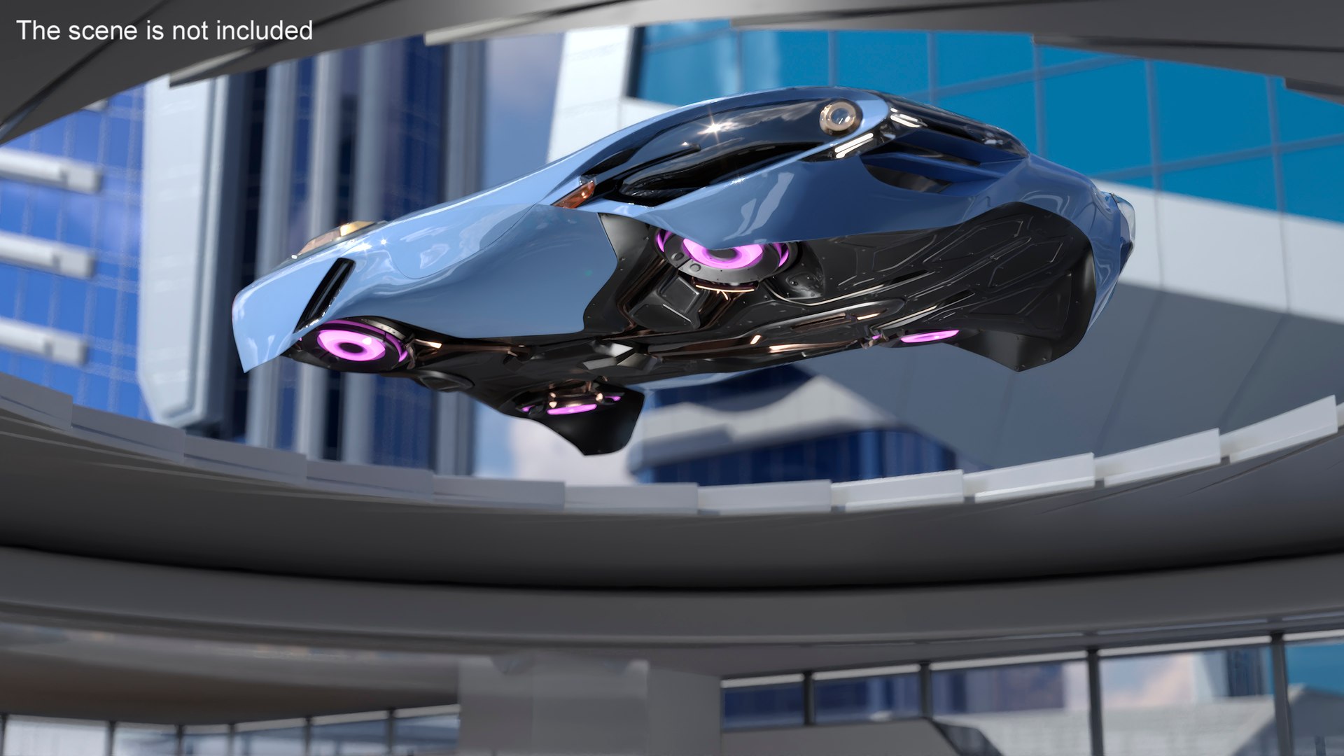 Futuristic Flying Car Blue 3D Model - TurboSquid 2349693