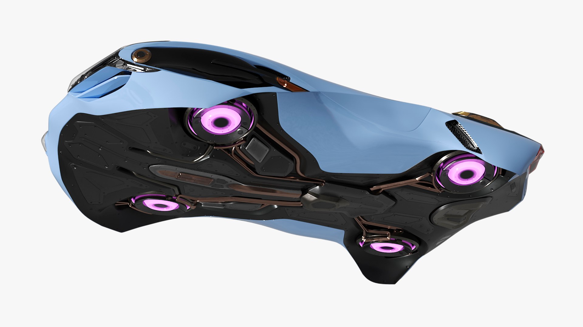 Futuristic Flying Car Blue 3D Model - TurboSquid 2349693