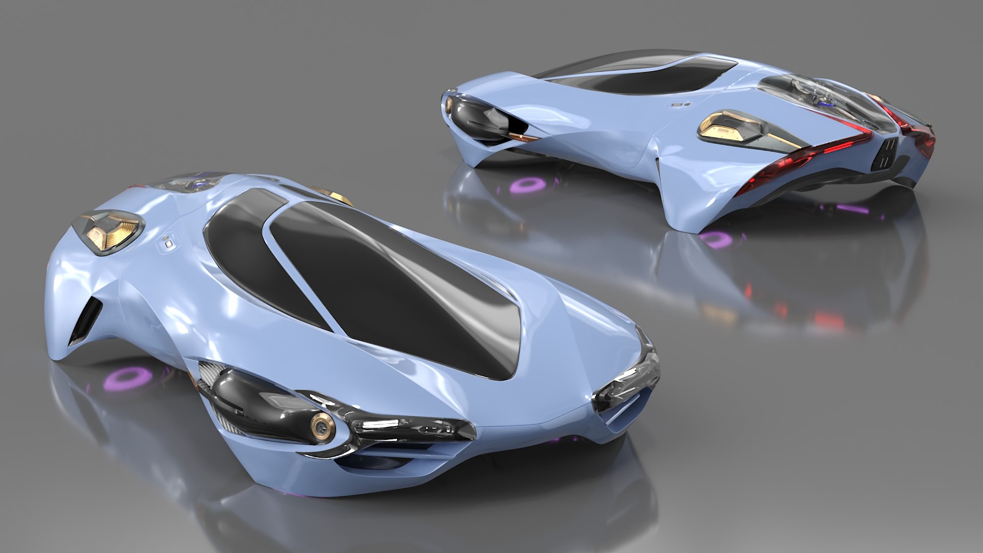 Futuristic Flying Car Blue 3D Model - TurboSquid 2349693