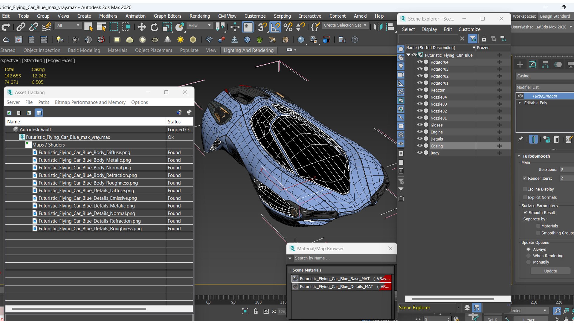 Futuristic Flying Car Blue 3D Model - TurboSquid 2349693