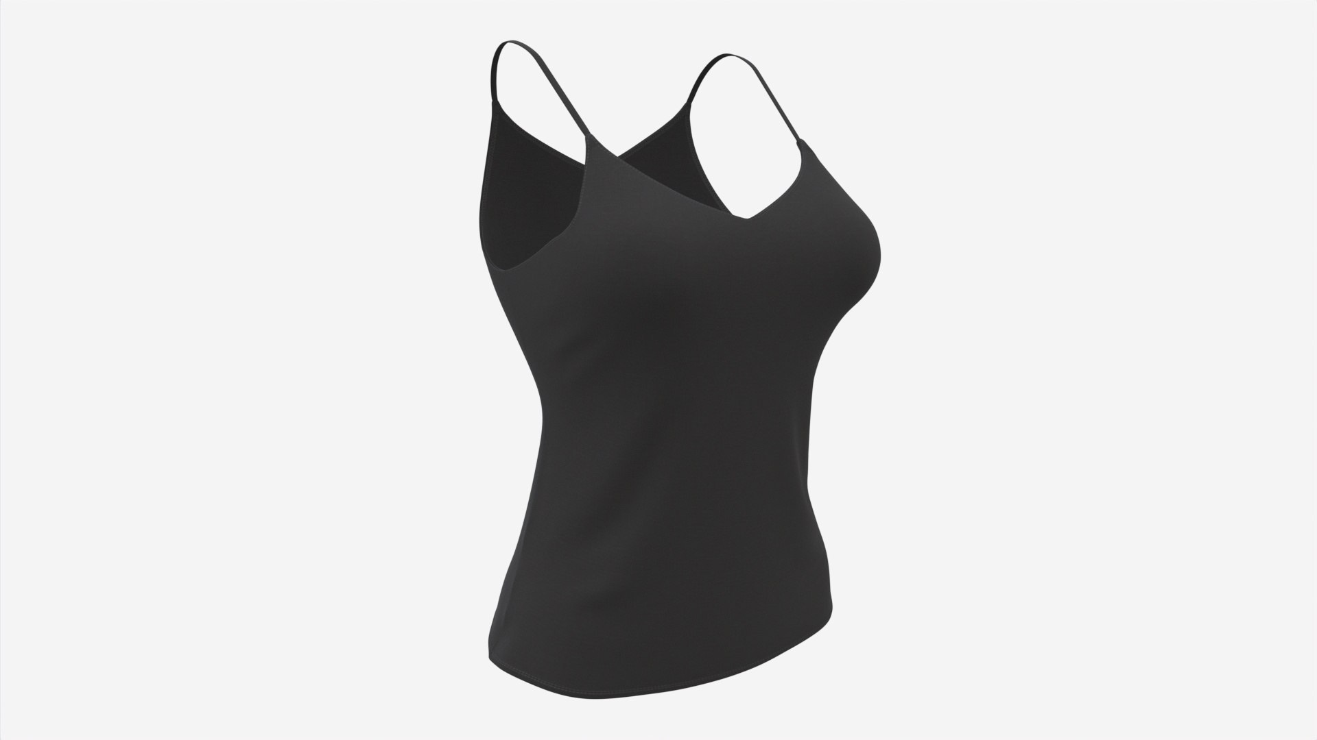 3D Strap Vest Top For Women Black Mockup - TurboSquid 1967770