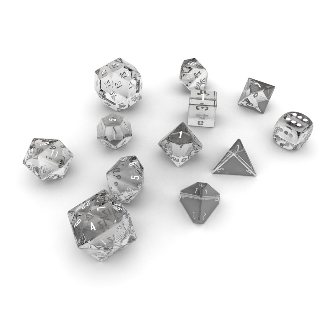 3d polyhedral dice set - model