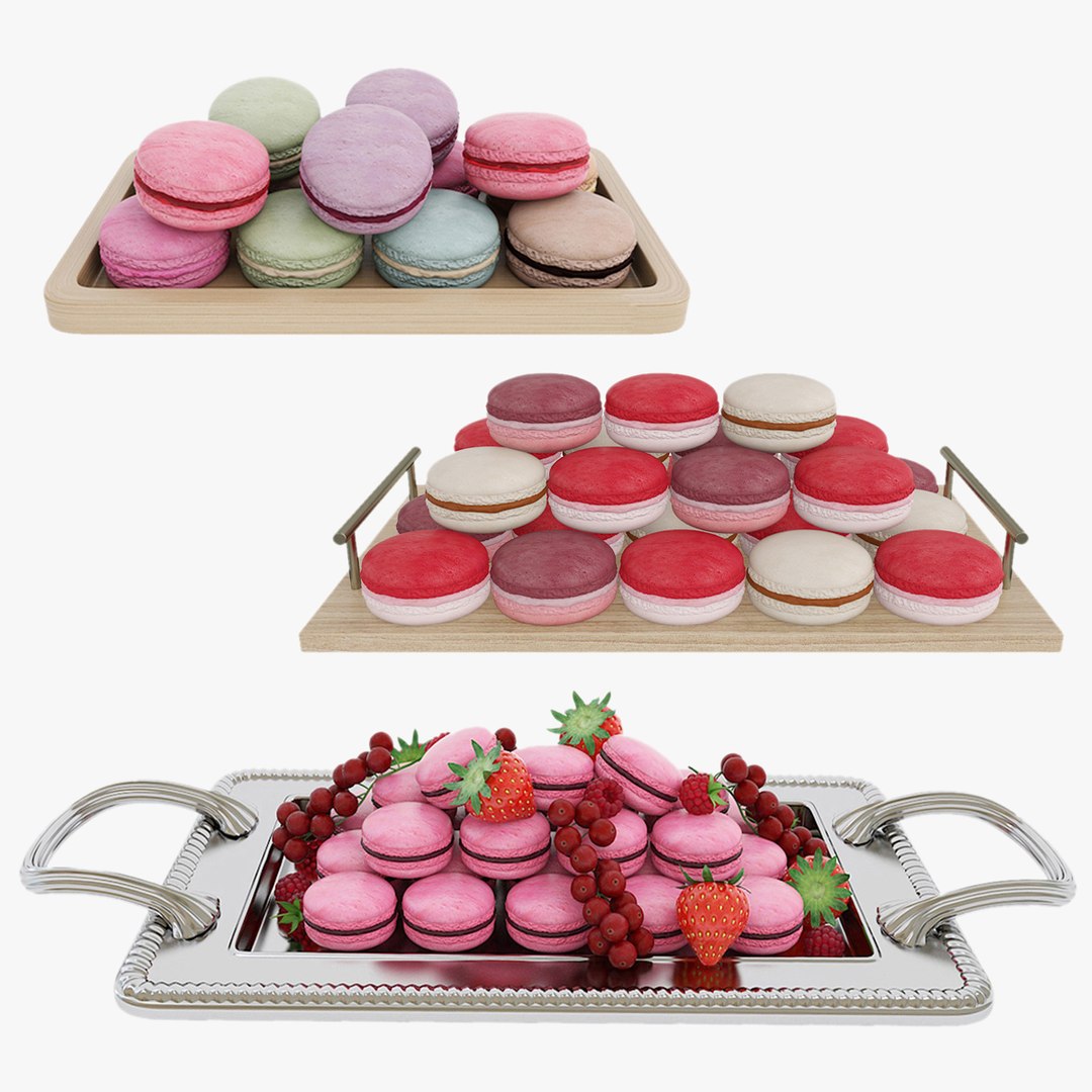 Macaroon Trays 3D - TurboSquid 2195465