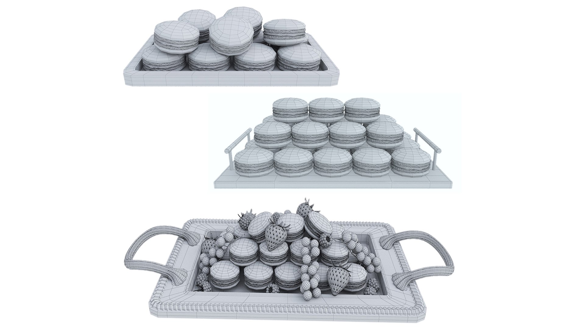 Macaroon Trays 3D - TurboSquid 2195465