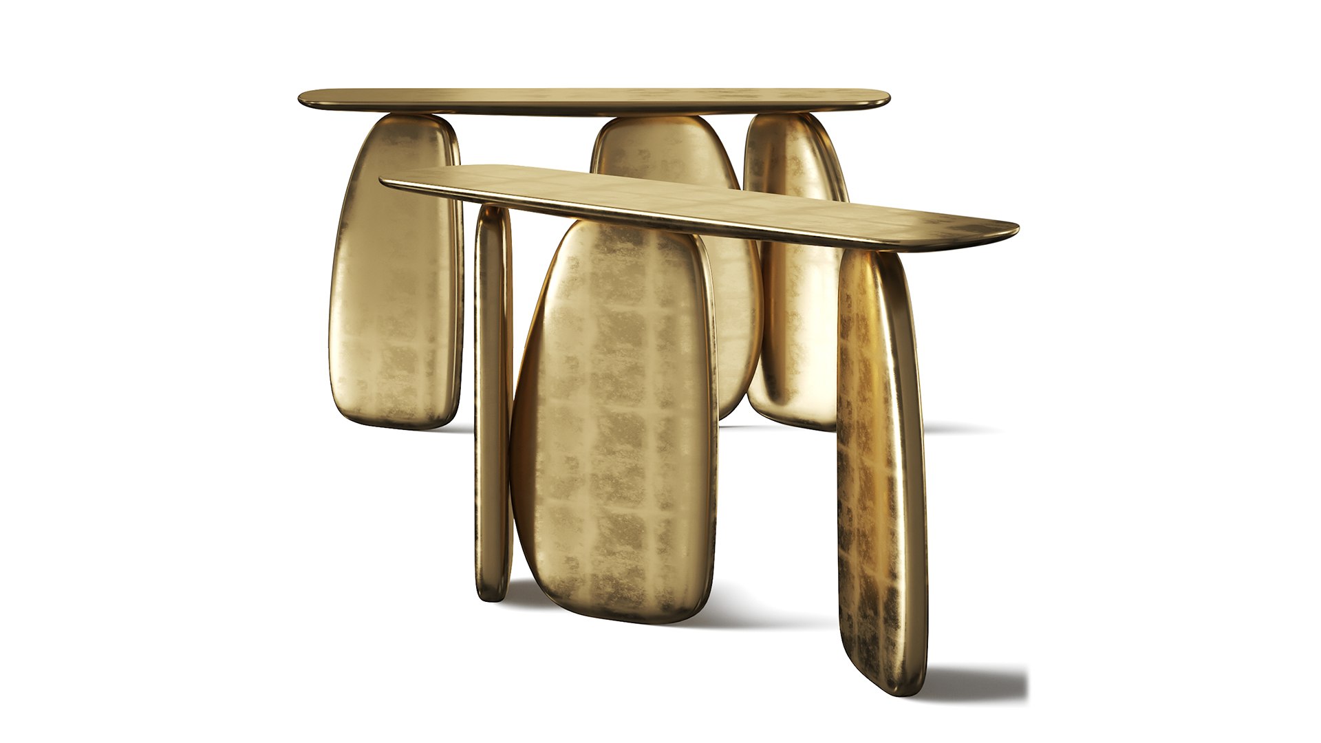Ardara Brabbu Gold Leaf Console Table 3D Model - TurboSquid 2216134