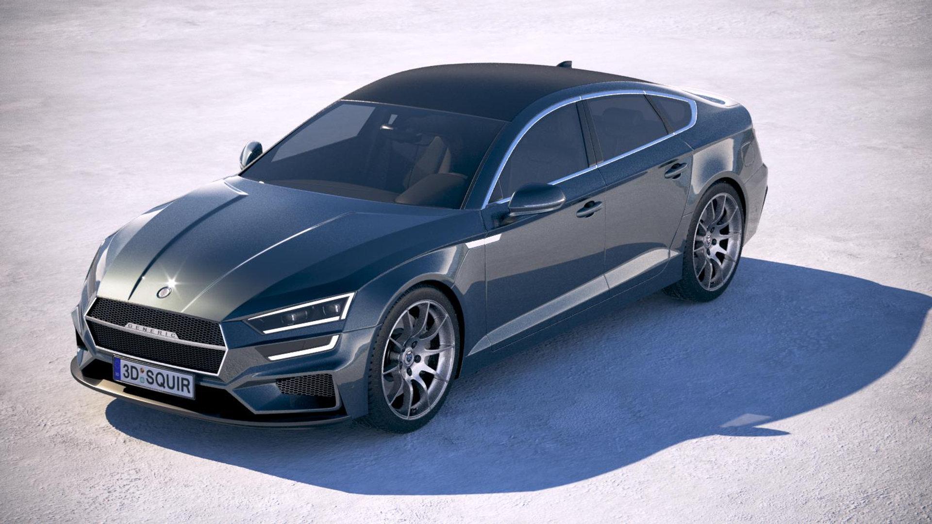 generic sedan 2017 c4d