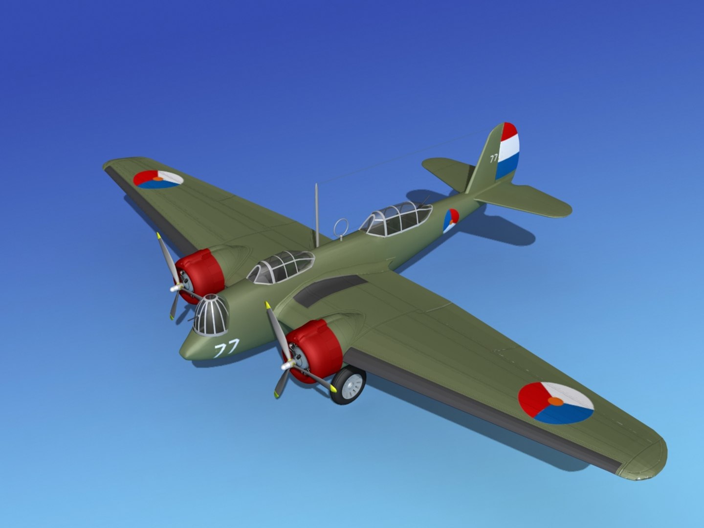 Propellers Martin B-10 Bomber 3d Max